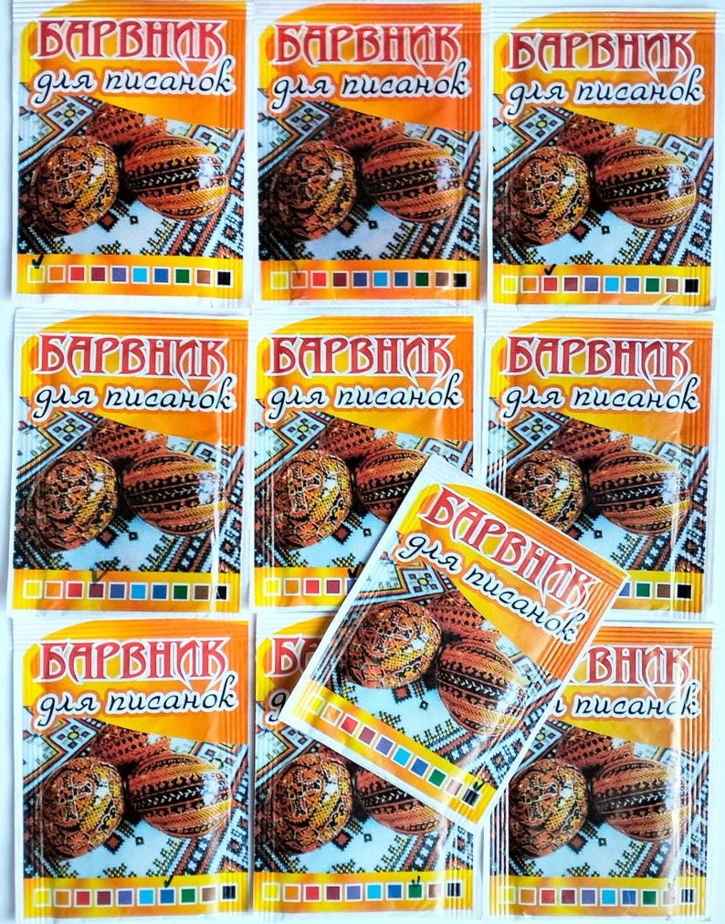 Pysanky Dyes (non-edible), Set of 10 Colors, Ukrainian Aniline Dyes for ...