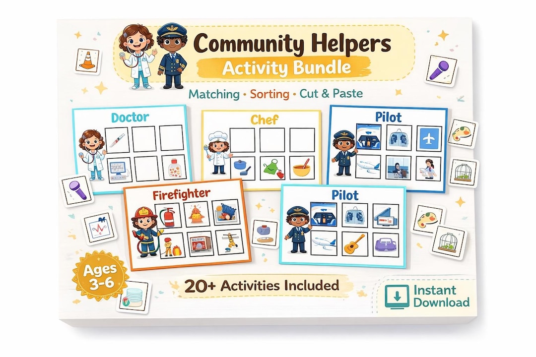 Printable Community Helpers Sorting Mats, Professions Activity ...