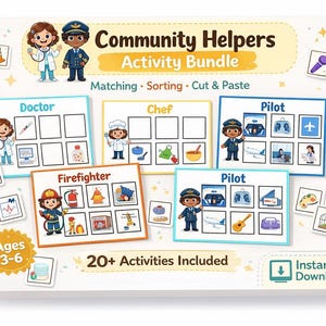 Printable Community Helpers Sorting Mats, Professions Activity ...