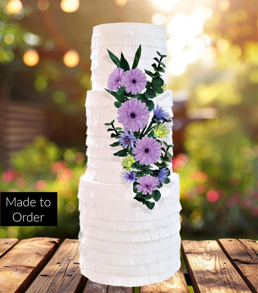 Customized Wedding Cake Piñatas With Handmade Italian Crepe Flowers - Etsy