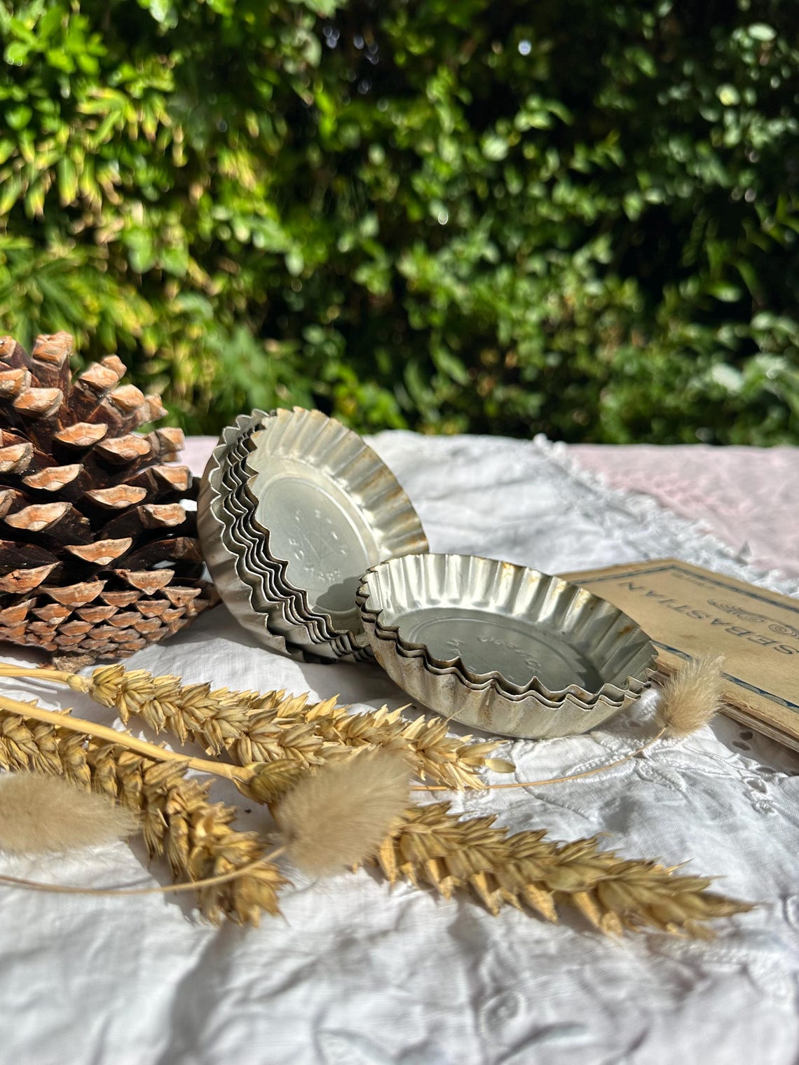 Set of 9 Antique Round Metal Tartlet Molds - Made in France - Tableware ...
