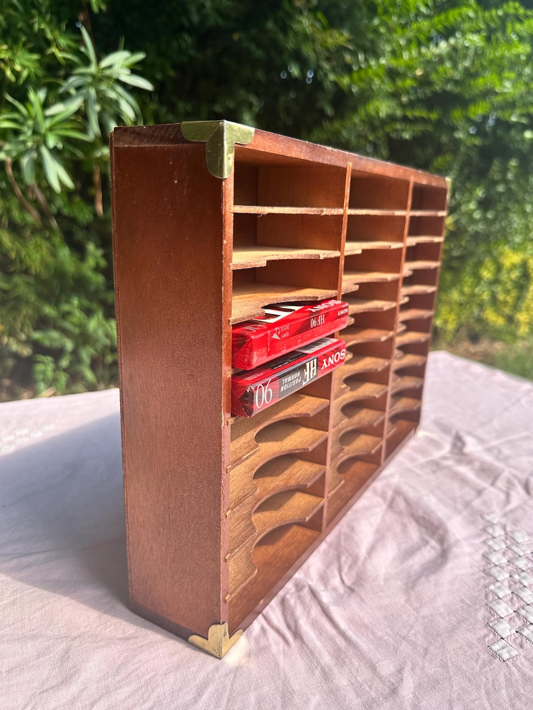 Vintage Wooden Cassette Holder - 80s - Audio Cassette Storage - Retro ...