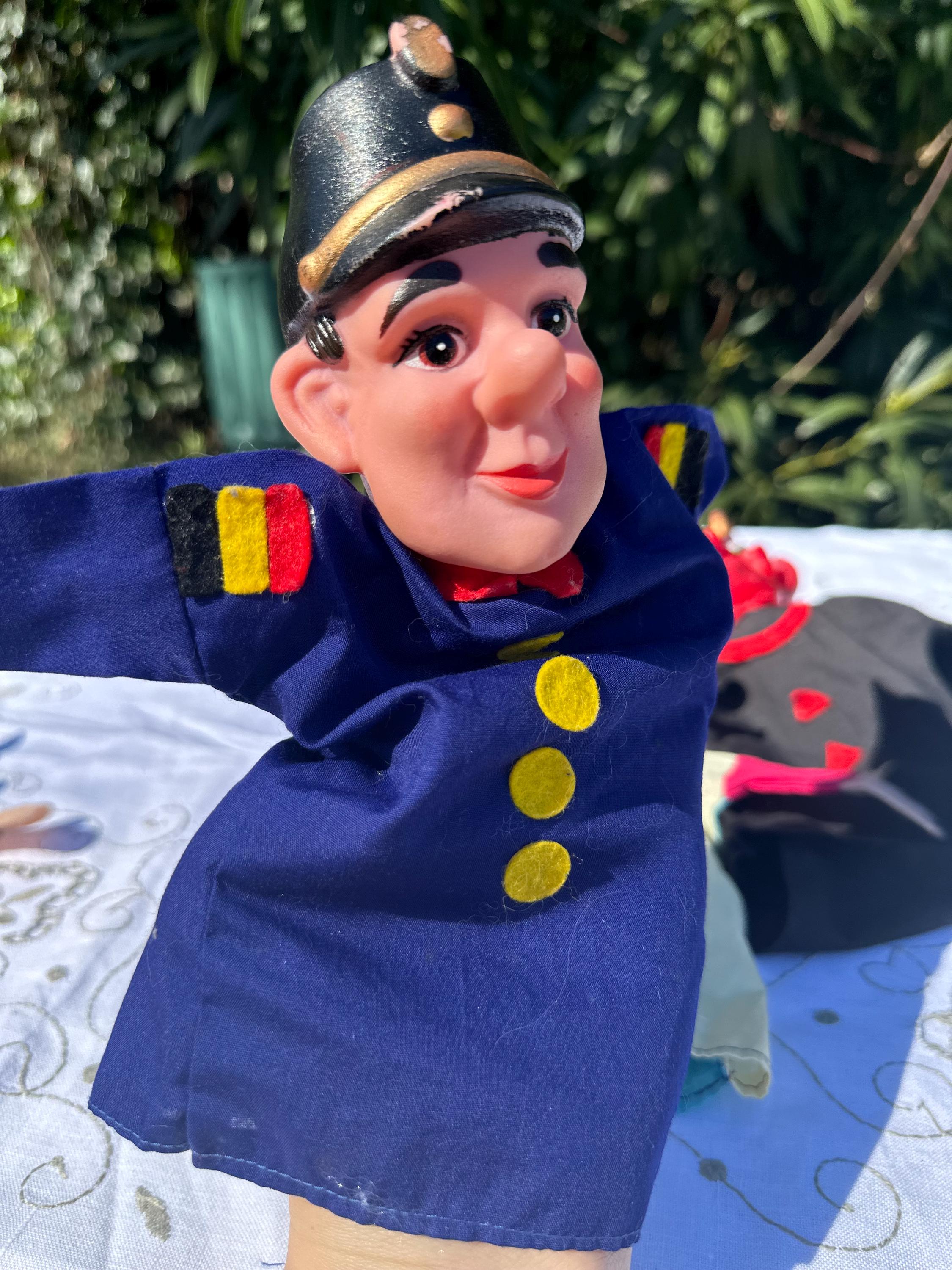 5 French Vintage Rubber Hand Puppets - French Guignol Puppets - Doll ...