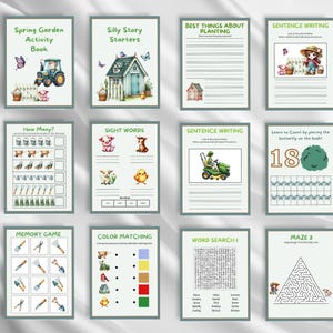 Spring Garden Pre-k and K Activity Book, Homeschool Gardening , Digital ...