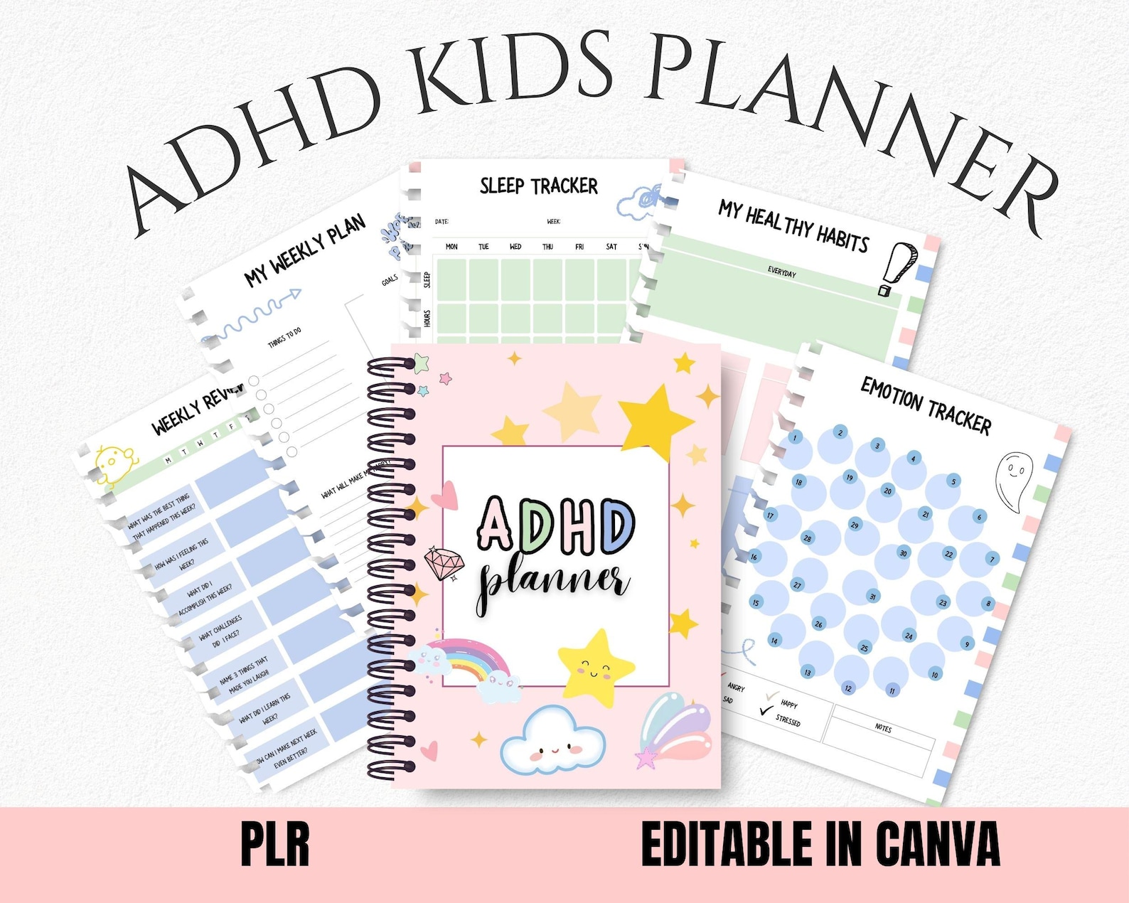 ADHD Planner for Kids, Adhd Kids School Tracker, Adhd Digital Planner ...