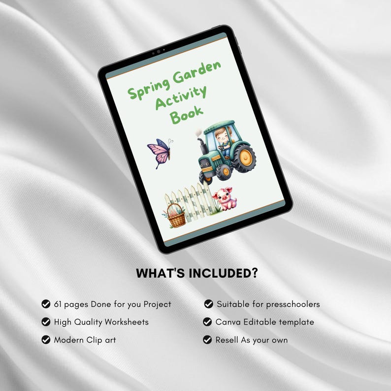Spring Garden Pre-k and K Activity Book, Homeschool Gardening , Digital ...