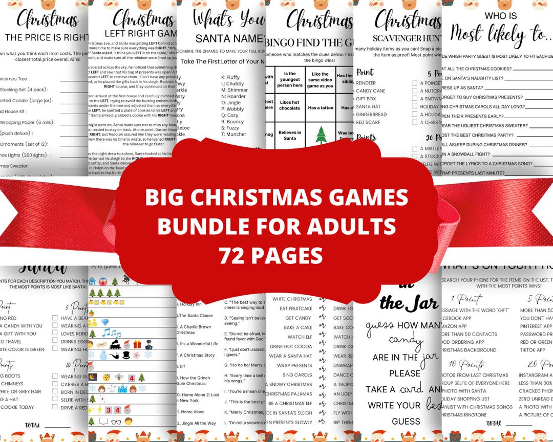 Huge 72 Christmas Games Bundle for Family, Office Party, Kids, Adults ...