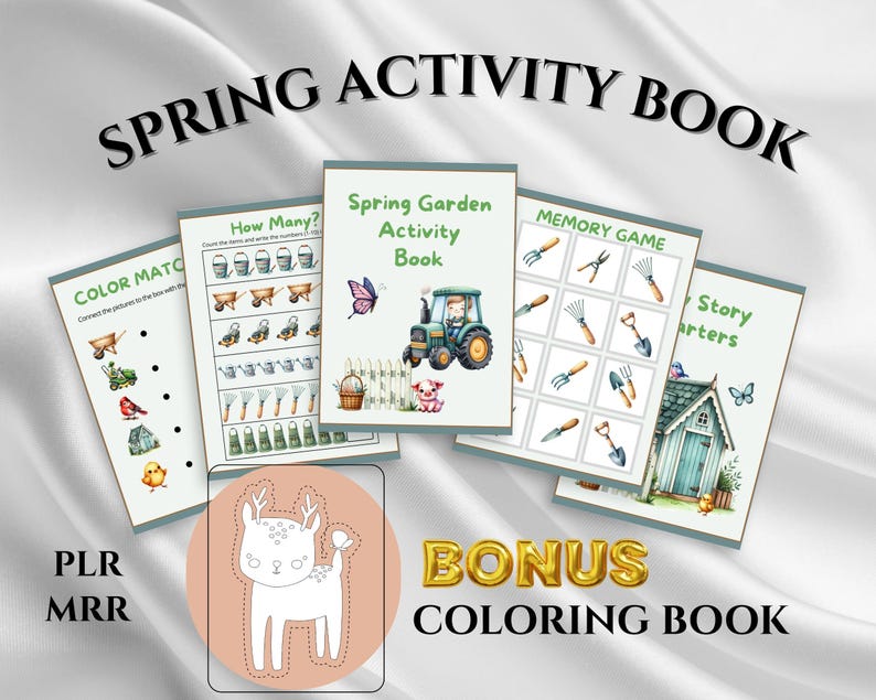 Spring Garden Pre-k and K Activity Book, Homeschool Gardening , Digital ...