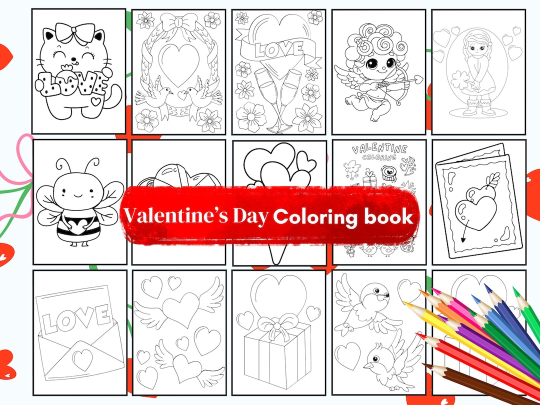 100 Cozy Valentines Day Coloring Pages, Valentine Coloring Book Cards ...