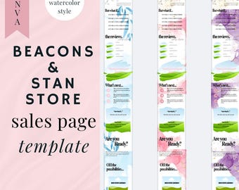 7 Beacons , Stan Store Sales Page Template Editable Canva , High ...