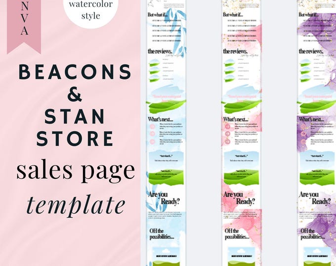 7 Beacons , Stan Store Sales Page Template Editable Canva , High ...