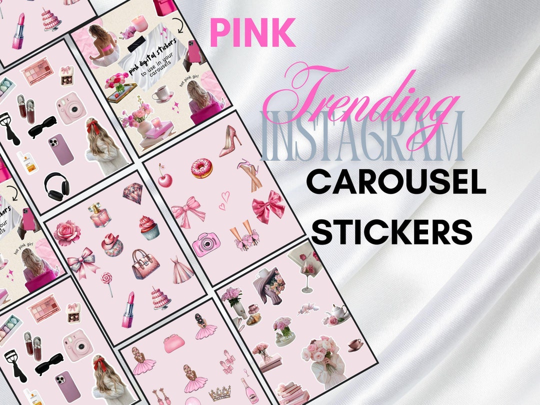 Aesthetic Pink Viral Carousel Instagram Stickers, Canva Templates With ...