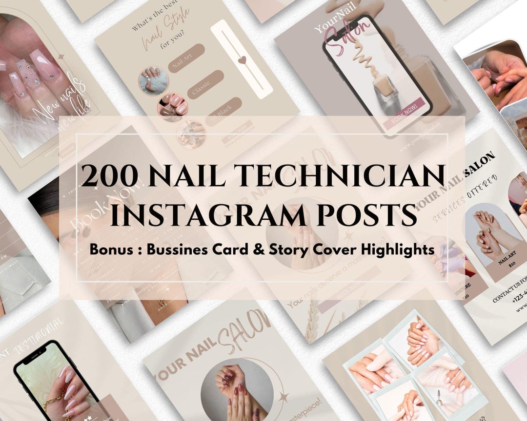 Nail Technician Salon Instagram Branding Kit , Nail Salon Instagram ...