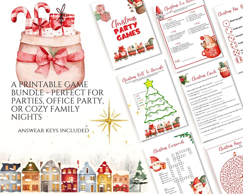 Printable Christmas Party Games Mega Bundle for Families & Adults | 18 ...