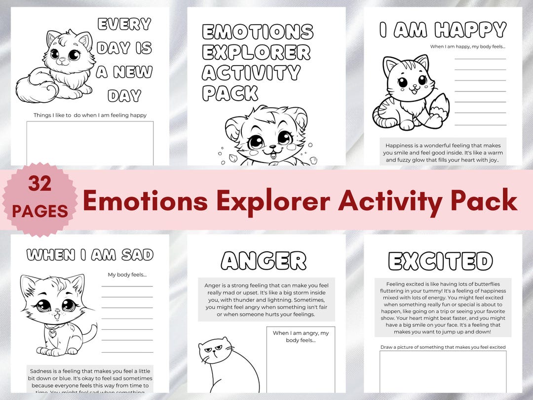 Kids Emotions Explorer Activity Pack , Children’s Emotional Learning ...
