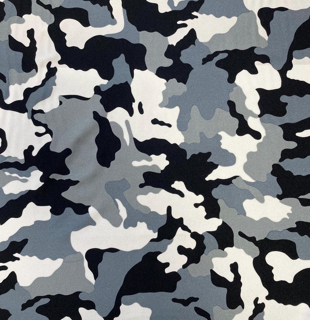 Camo Black/gray Pattern Spandex Fabric, 4-way Stretch Fabric, Swimwear ...