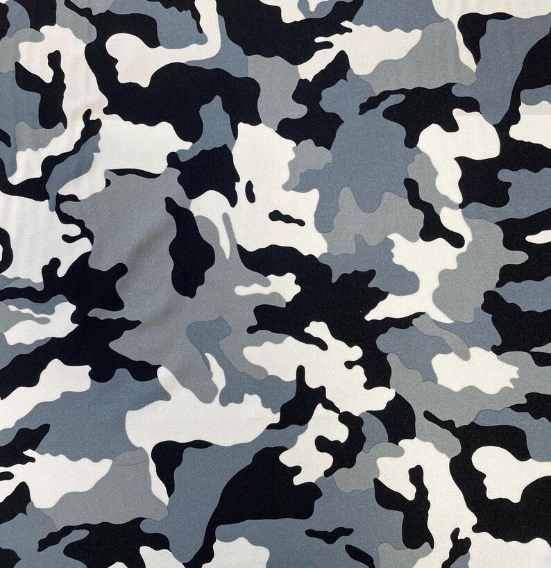 Camo Black/gray Pattern Spandex Fabric, 4-way Stretch Fabric, Swimwear ...