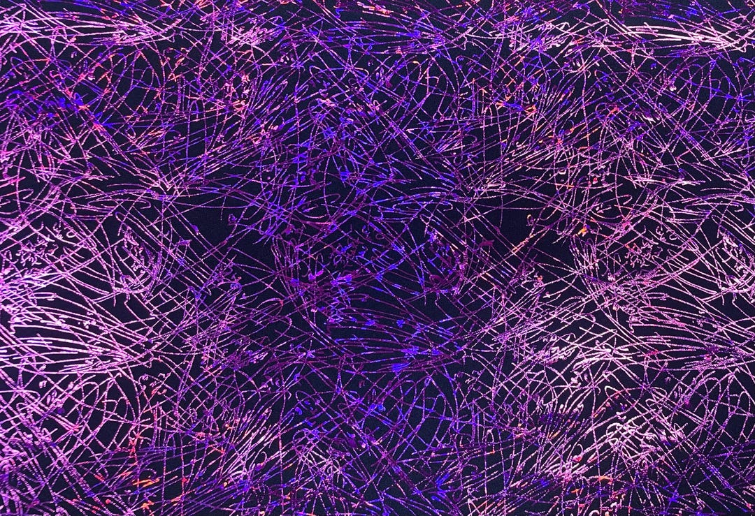 Purple Foil Spandex Fabric - 4-way Stretch Fabric by the Yard - for ...