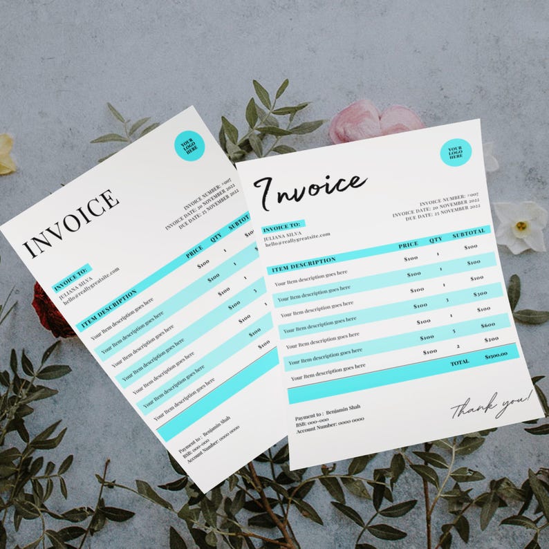 Floral Business Invoice Template | Editable Canva Custom Order Form ...