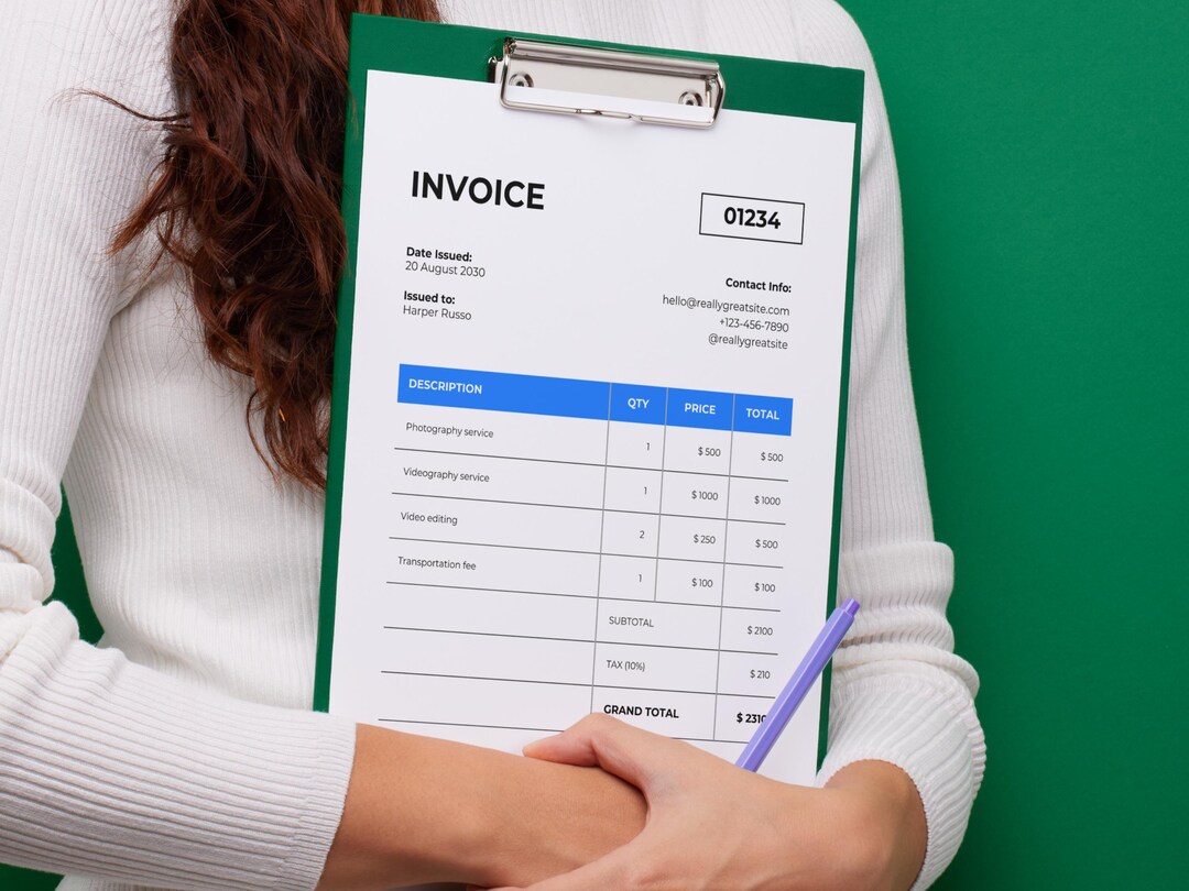 Invoice Template Editable Canva Template Small Business Custom Order ...