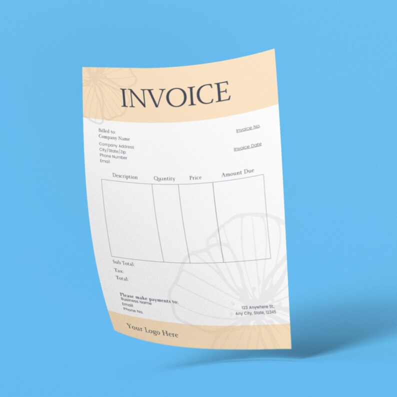 Floral Business Invoice Template | Editable Canva Form (digital ...