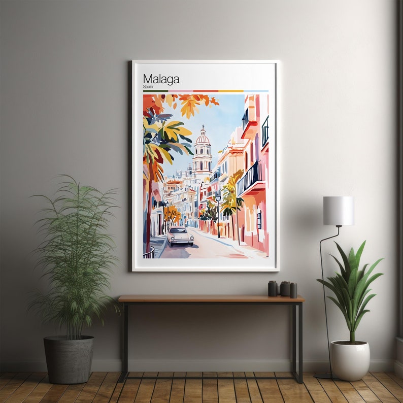 Malaga Poster Malaga Travel Print / Spain Wall Art Print / Spain Home ...