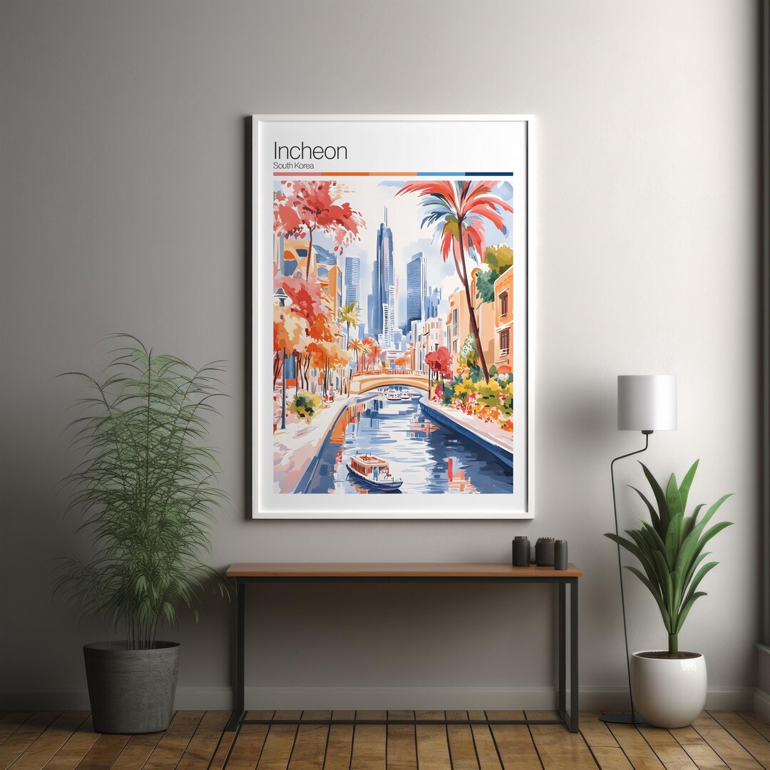 Incheon Art Print - Incheon Travel Poster / South Korea Wall Art Print ...