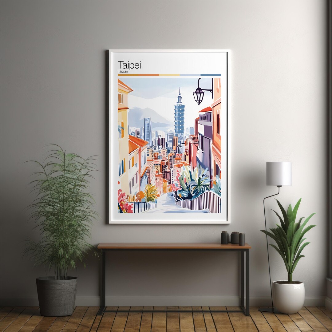 Taipei Art Print - Taipei Travel Poster / Taiwan Wall Art Print ...