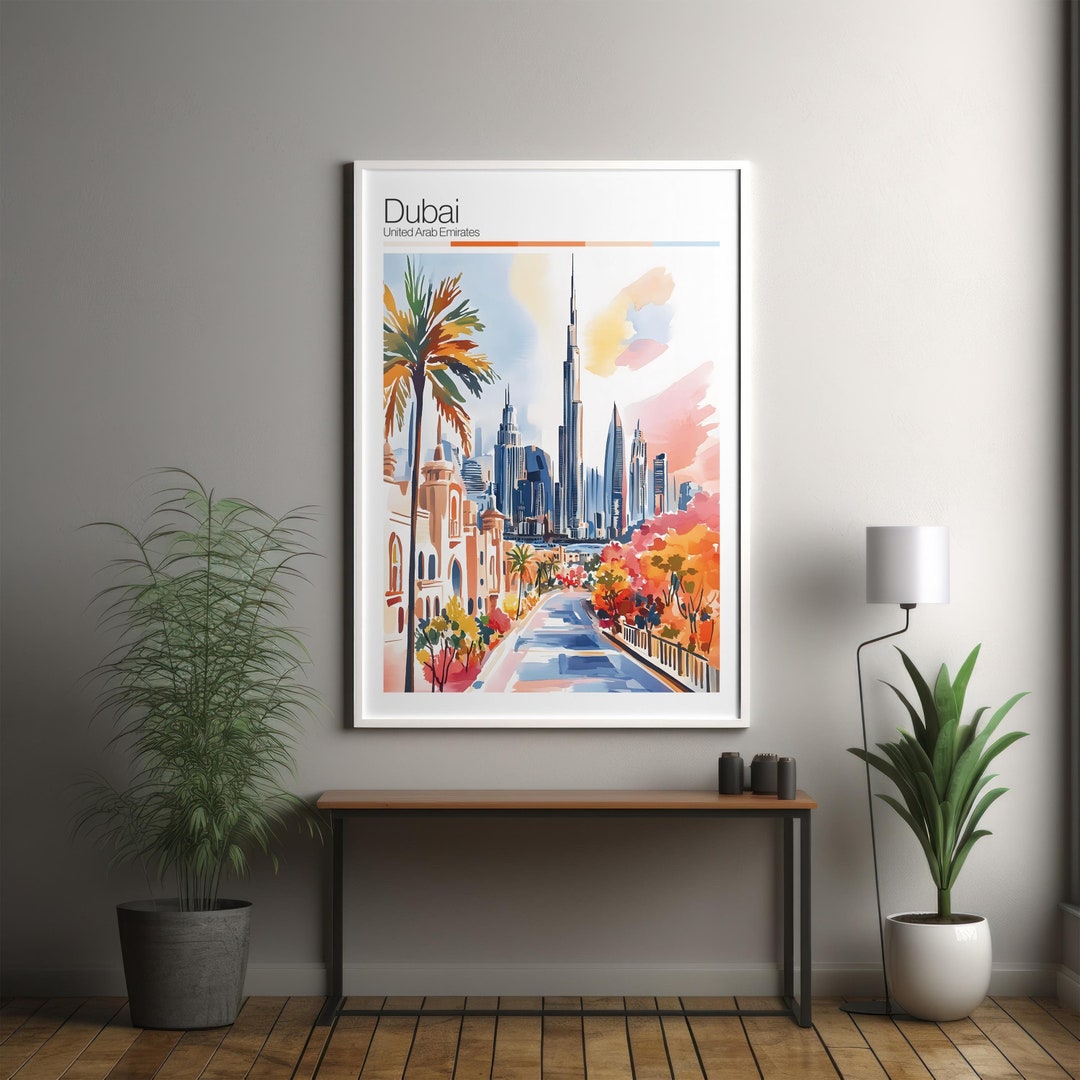 Dubai Poster - Dubai Travel Print / United Arab Emirates Wall Art Print ...
