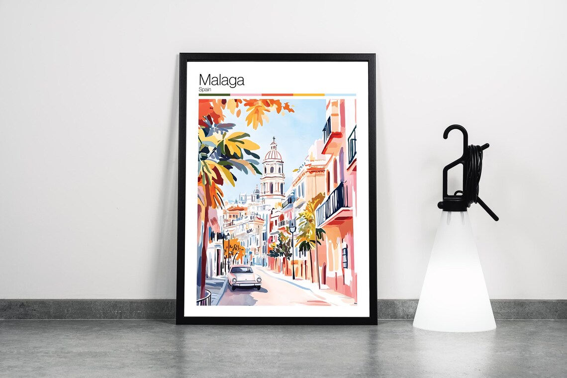 Malaga Poster Malaga Travel Print / Spain Wall Art Print / Spain Home ...