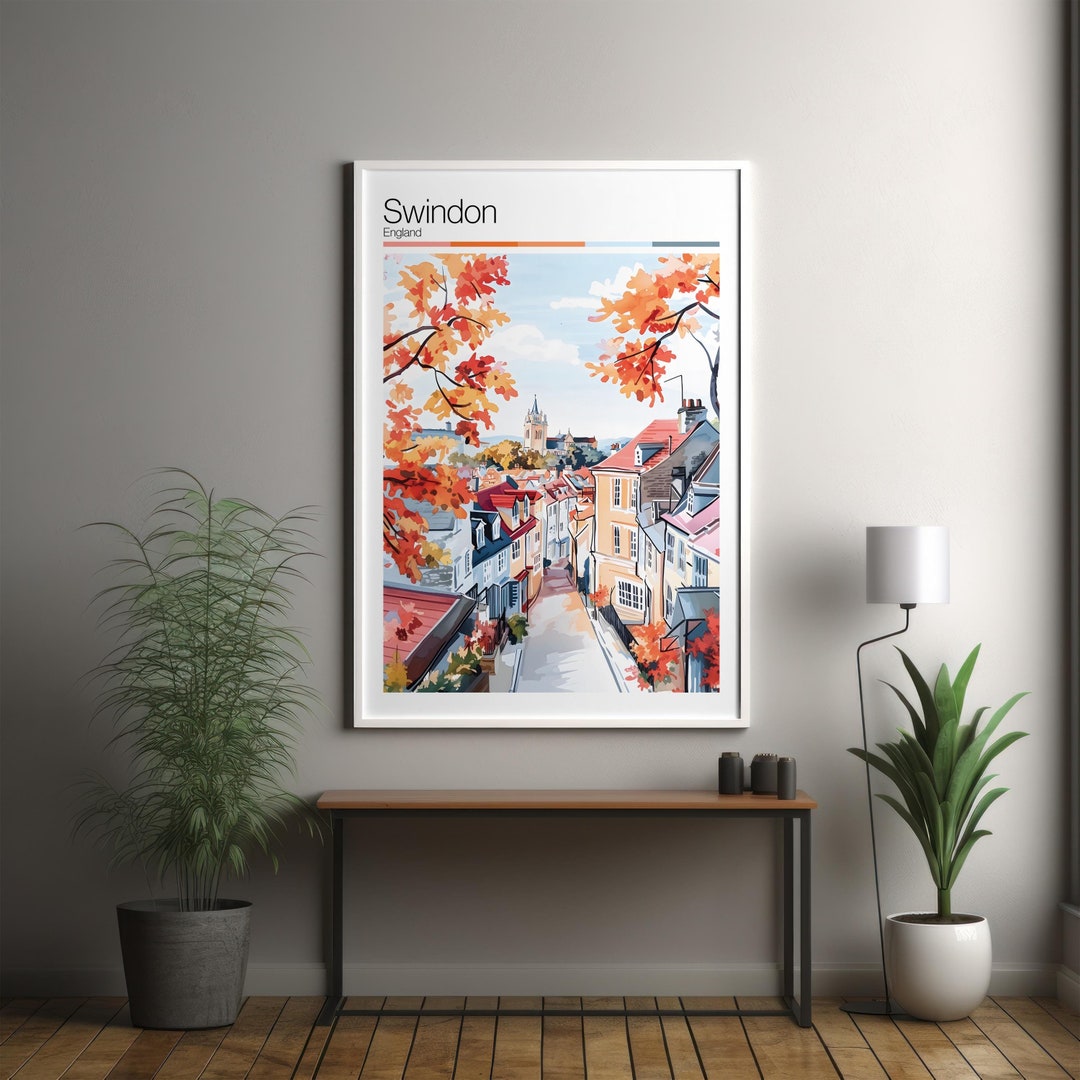 Swindon Art Print Swindon Travel Poster / England Wall Art Print ...