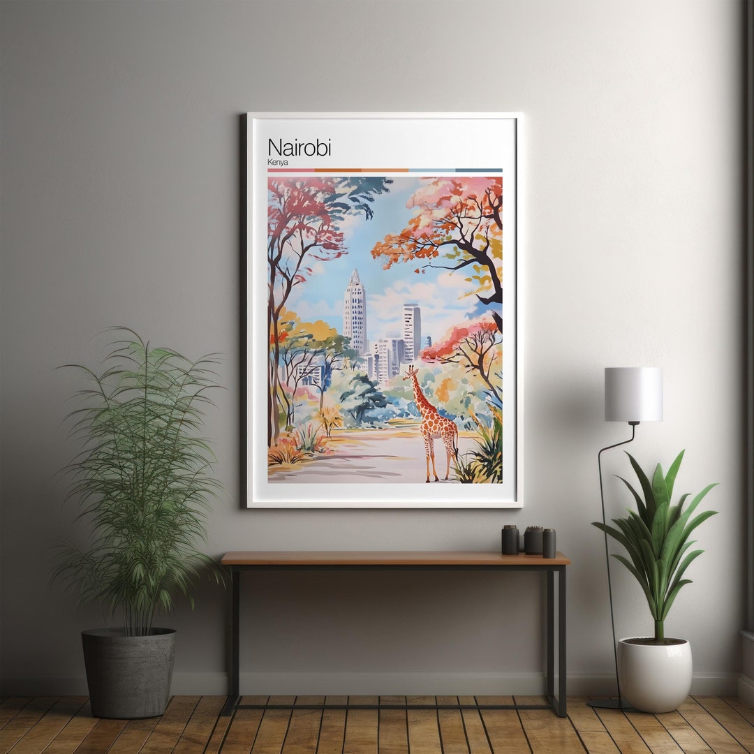 Nairobi Poster - Nairobi Travel Print / Kenya Wall Art Print / Kenya ...