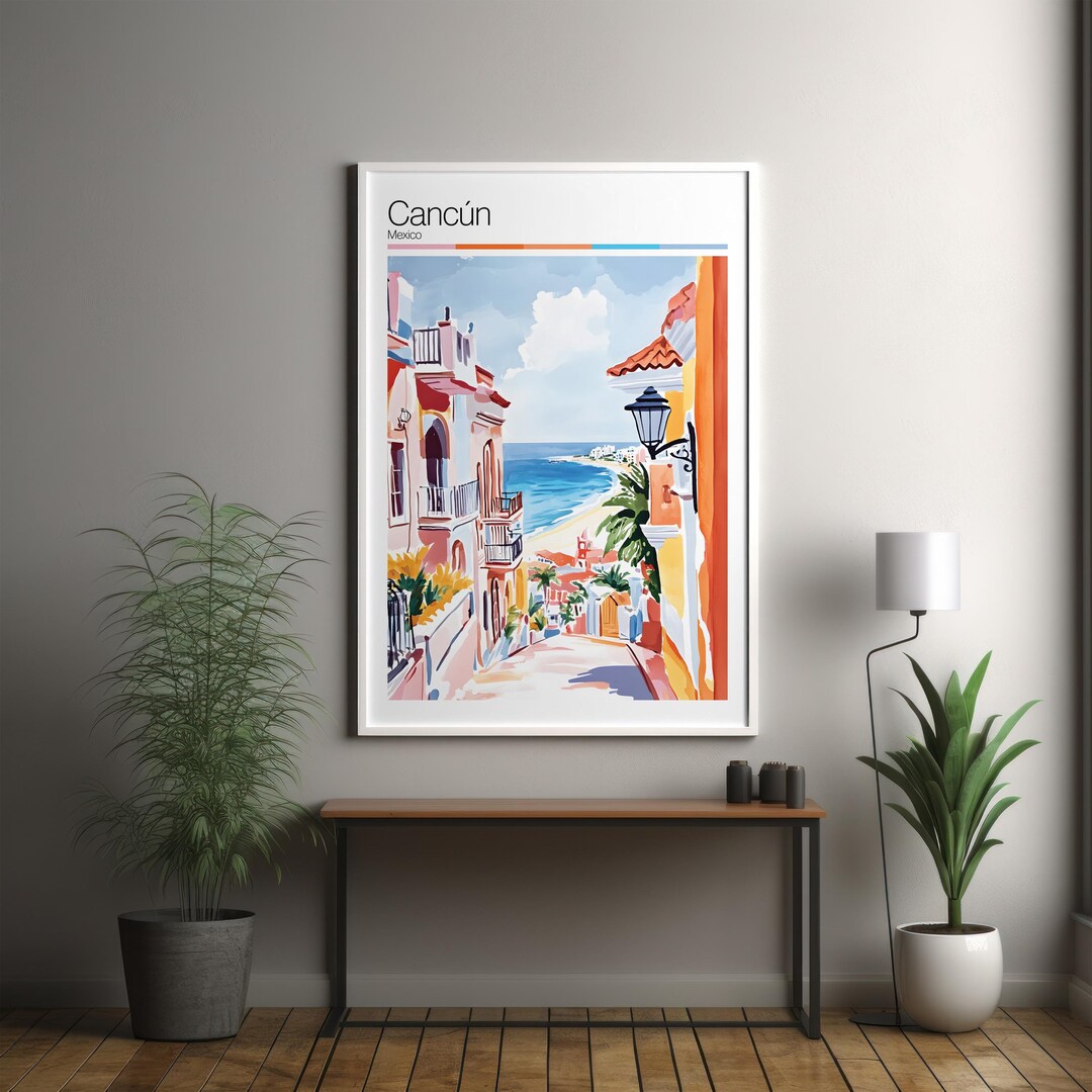 Cancún Art Print - Cancún Travel Poster / Mexico Wall Art Print ...