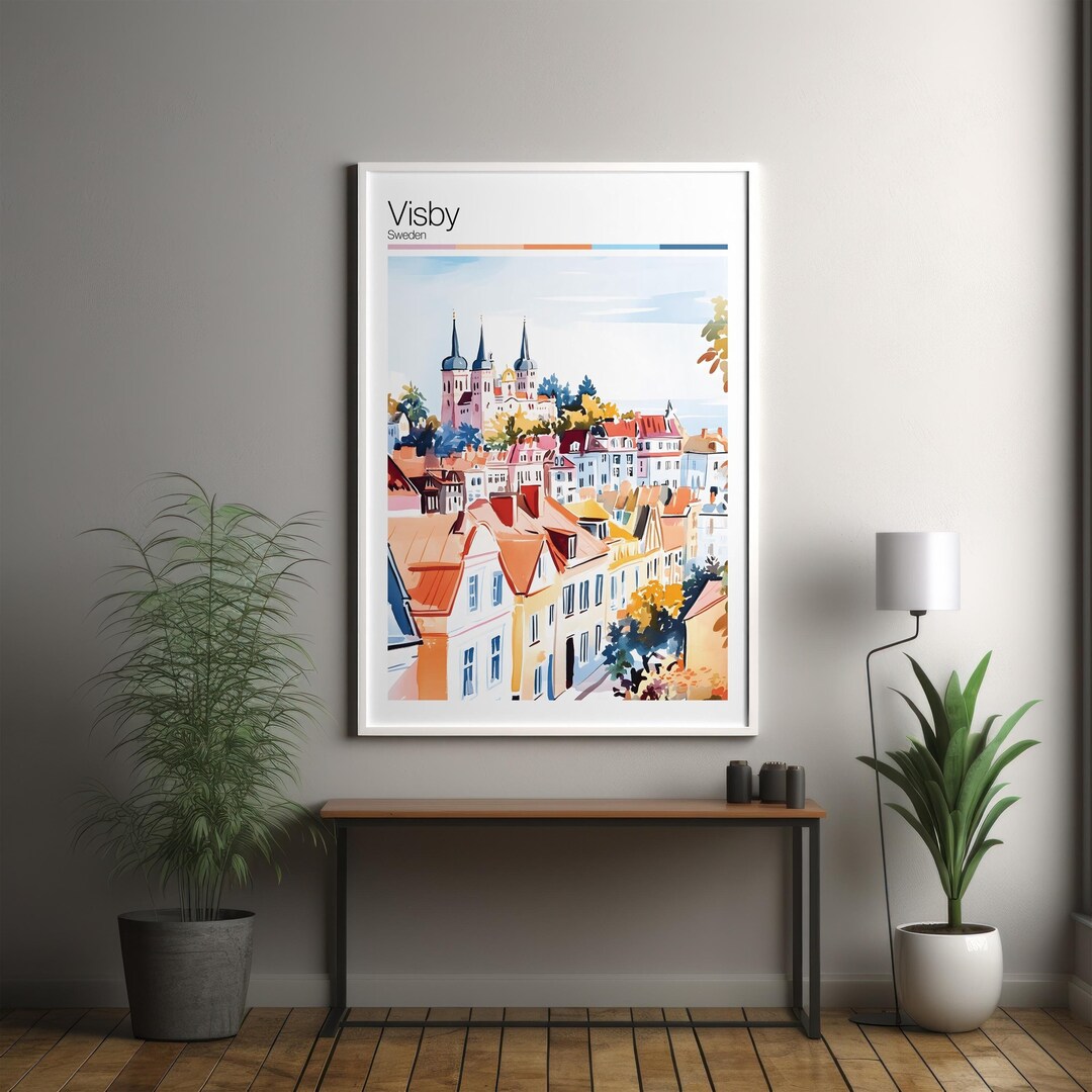 Visby Art Print - Visby Travel Poster / Sweden Wall Art Print / Sweden ...