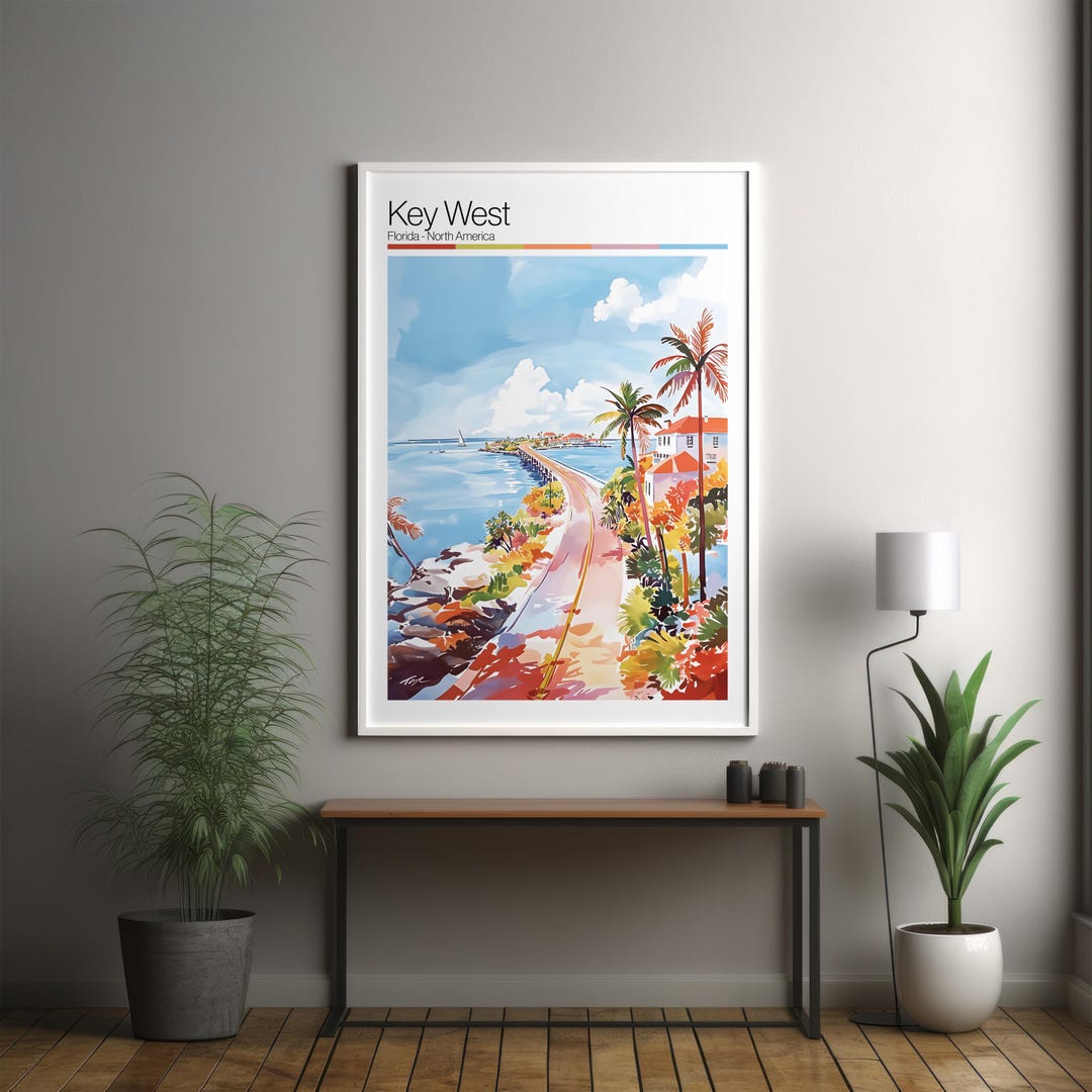 Key West Art Print - Key West Island Travel Poster / Florida North ...