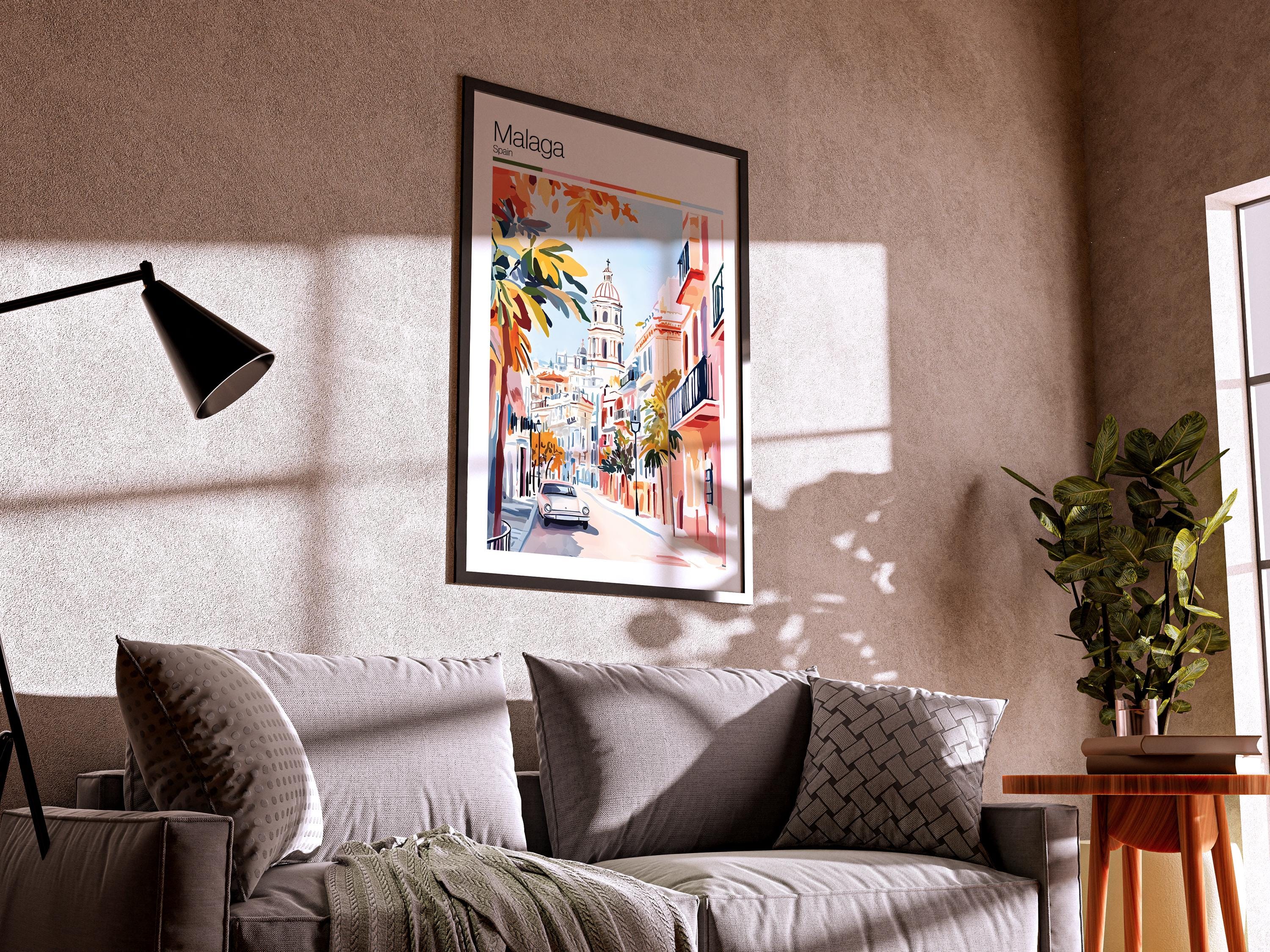 Malaga Poster Malaga Travel Print / Spain Wall Art Print / Spain Home ...