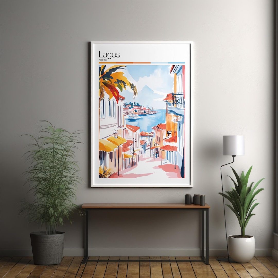 Lagos Print – Lagos Soft Colors Travel Poster – Lagos Colourful Wall ...