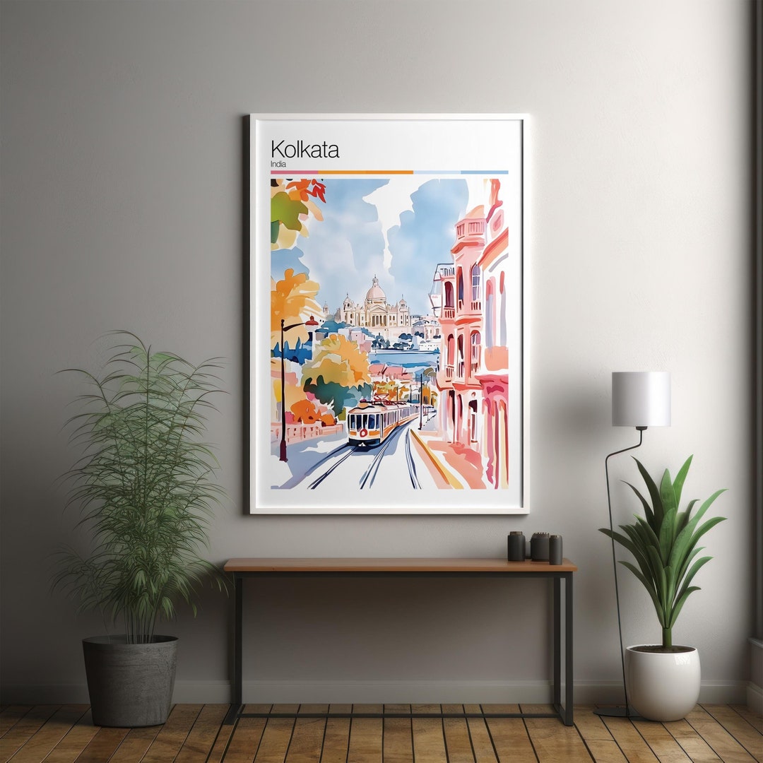 Kolkata Art Print - Kolkata Travel Poster / India Wall Art Print ...