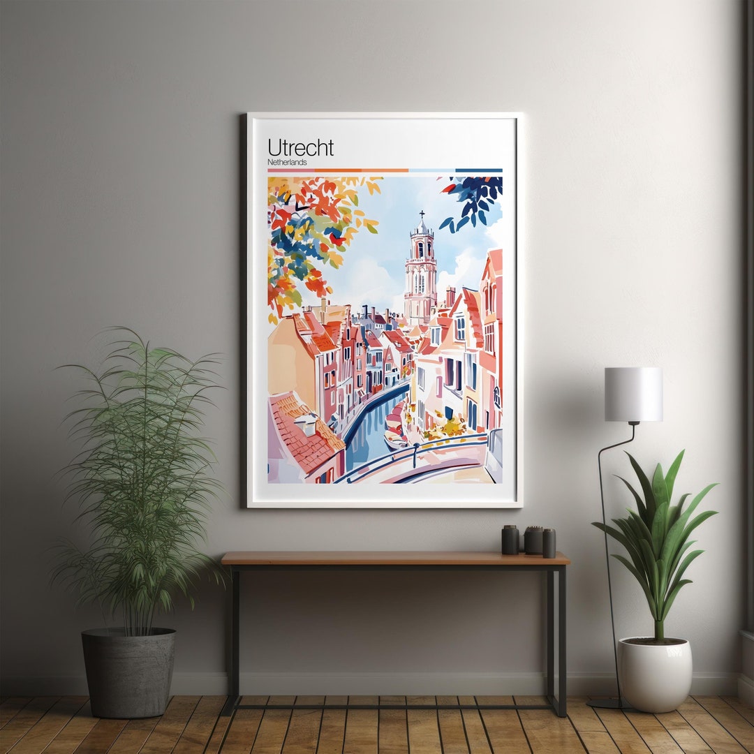 Utrecht Art Print - Utrecht Travel Poster / Netherlands Wall Art Print ...
