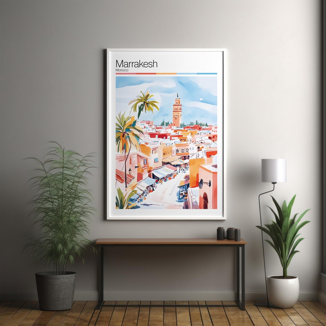 Marrakesh Poster - Marrakesh Travel Print / Morocco Wall Art Print ...
