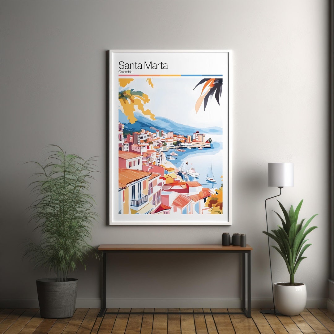 Santa Marta Art Print - Santa Marta Travel Poster / Colombia Wall Art ...
