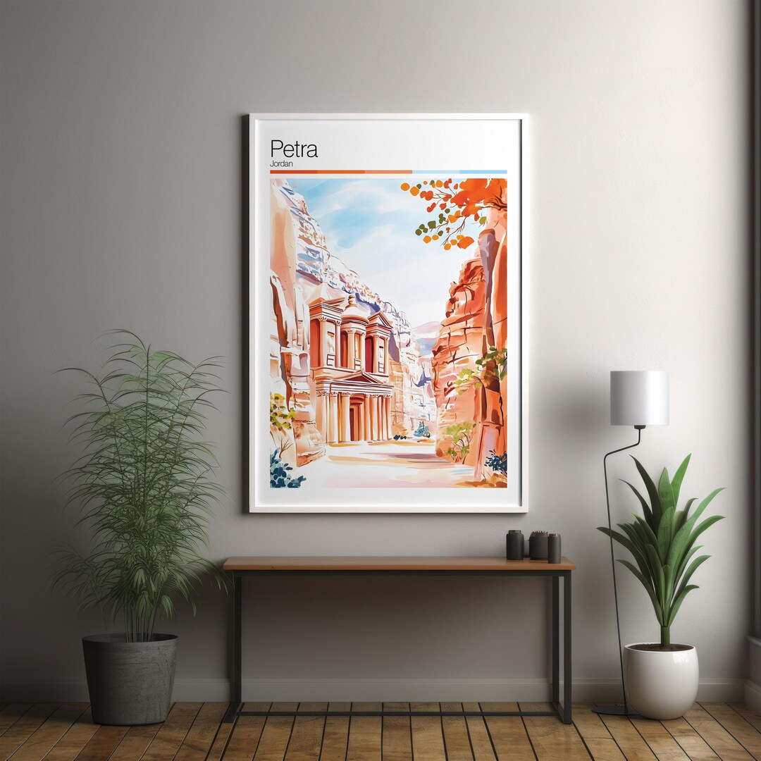 Petra Art Print - Petra Travel Poster / Jordan Wall Art Print / Jordan ...