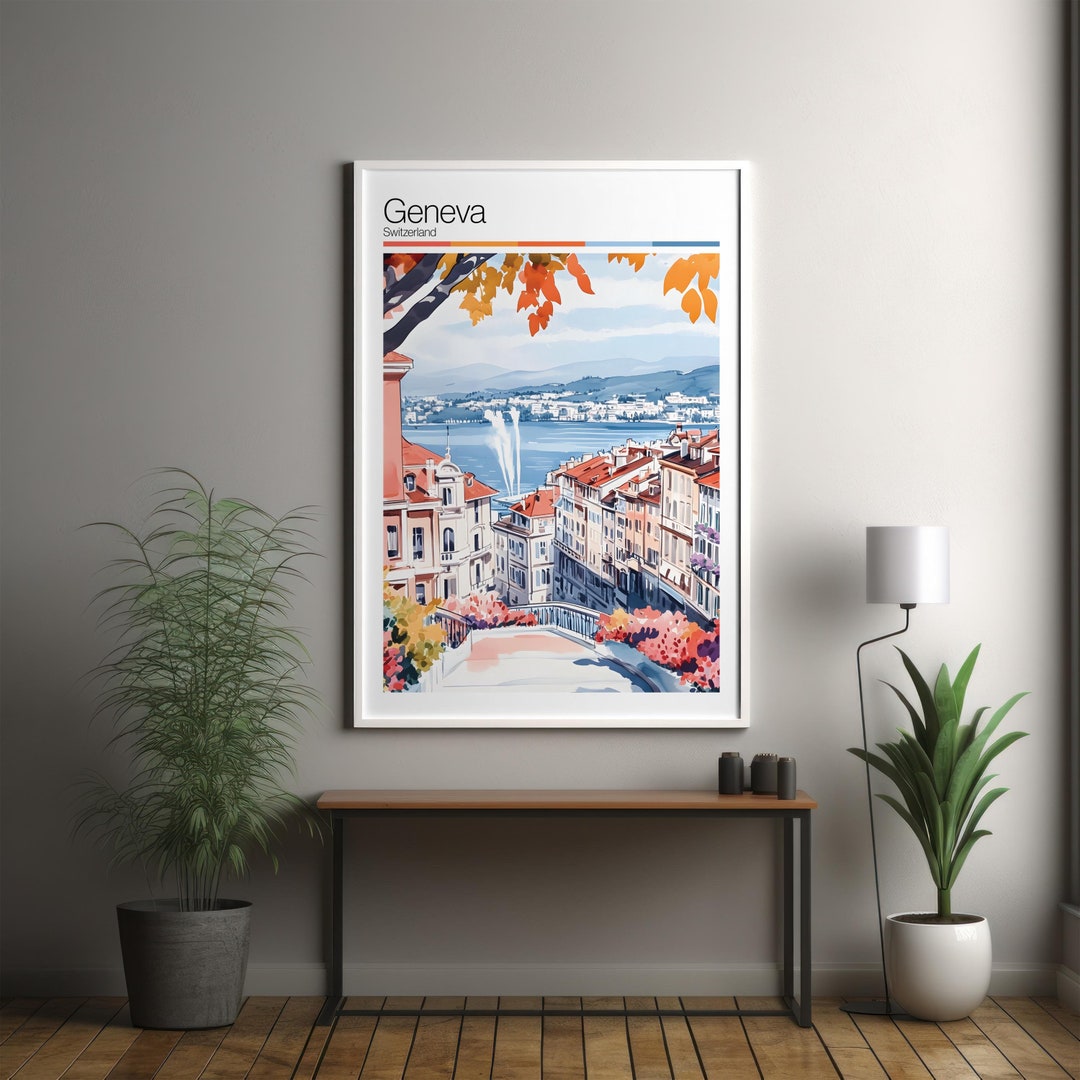 Geneva Art Print - Geneva Travel Poster / Switzerland Wall Art Print ...