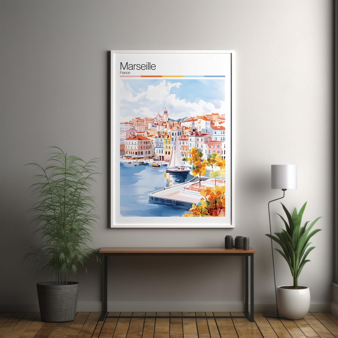 Marseille Art Print - Marseille Travel Poster / France Wall Art Print ...