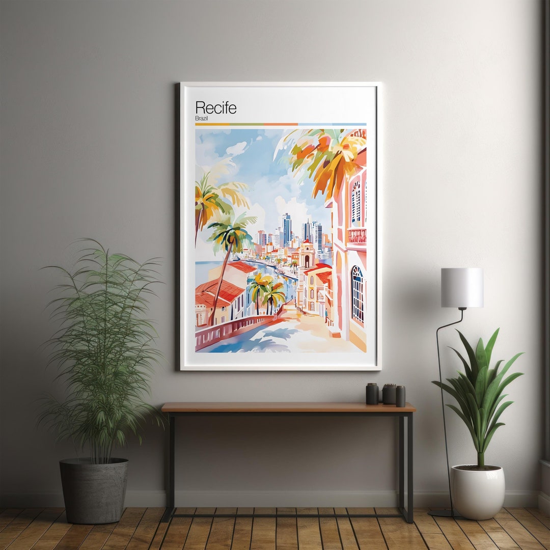 Recife Art Print - Recife Travel Poster / Brazil Wall Art Print ...