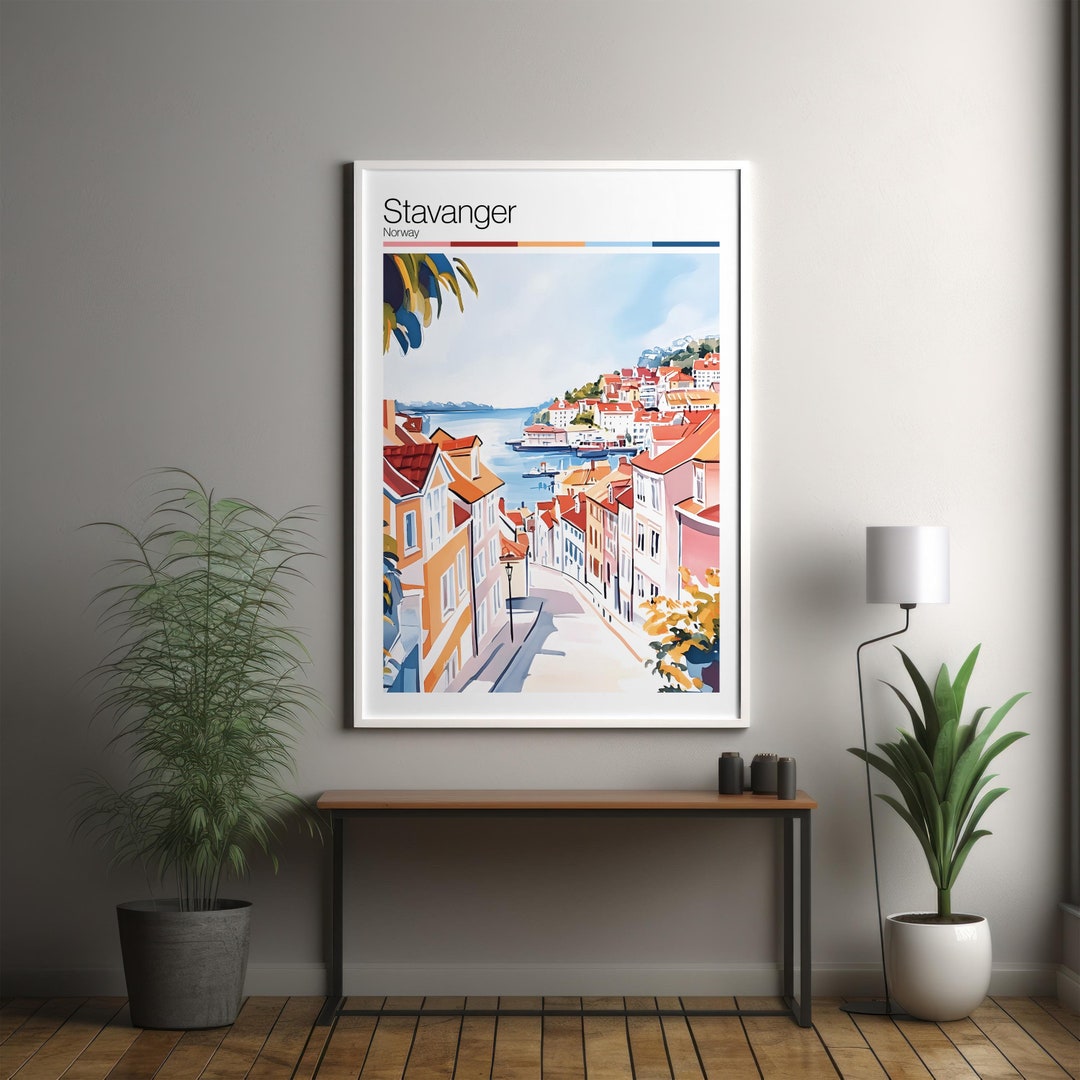 Stavanger Art Print - Stavanger Travel Poster / Norway Wall Art Print ...