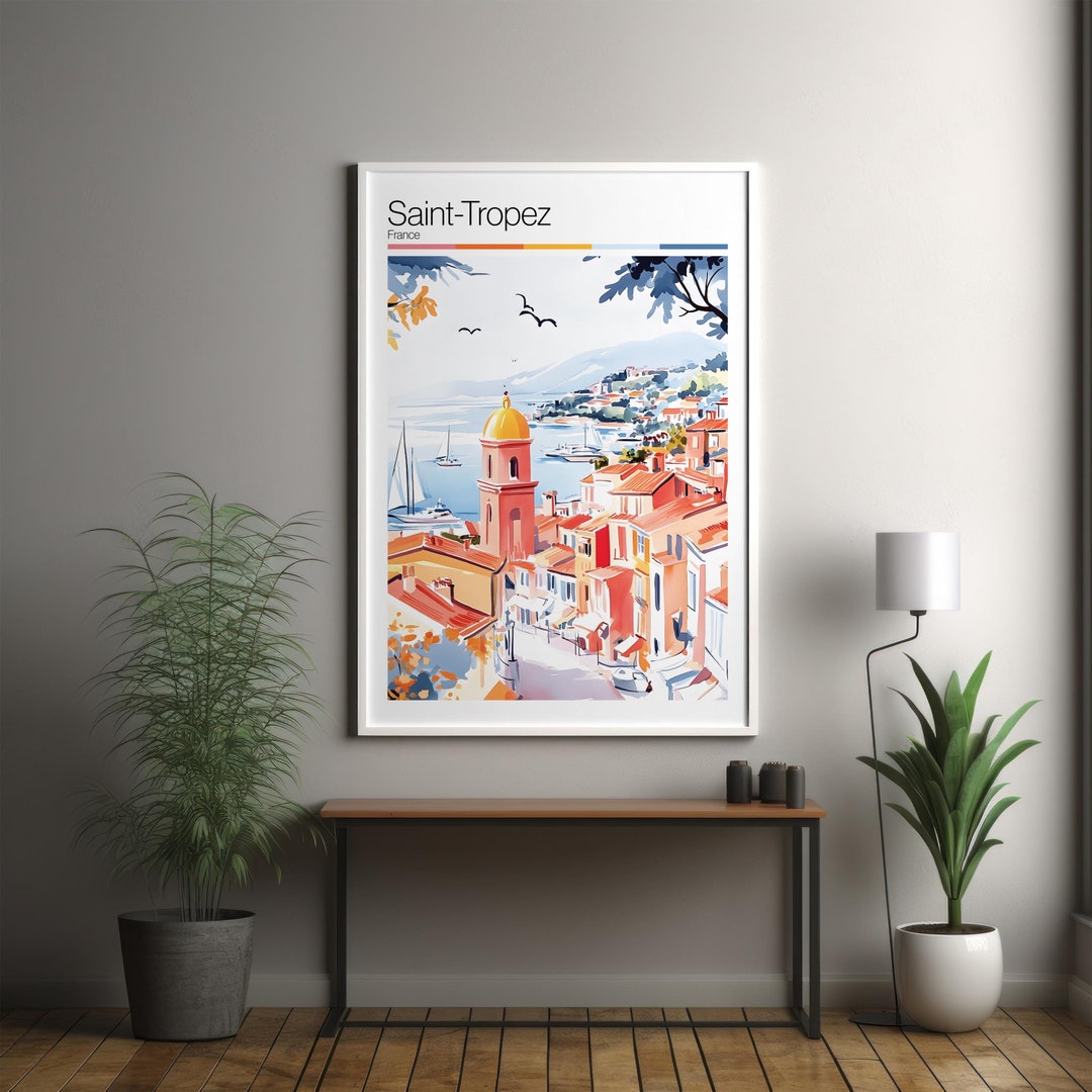 Saint-tropez Poster - Saint-tropez Travel Print / France Wall Art Print / France Home Decor ...