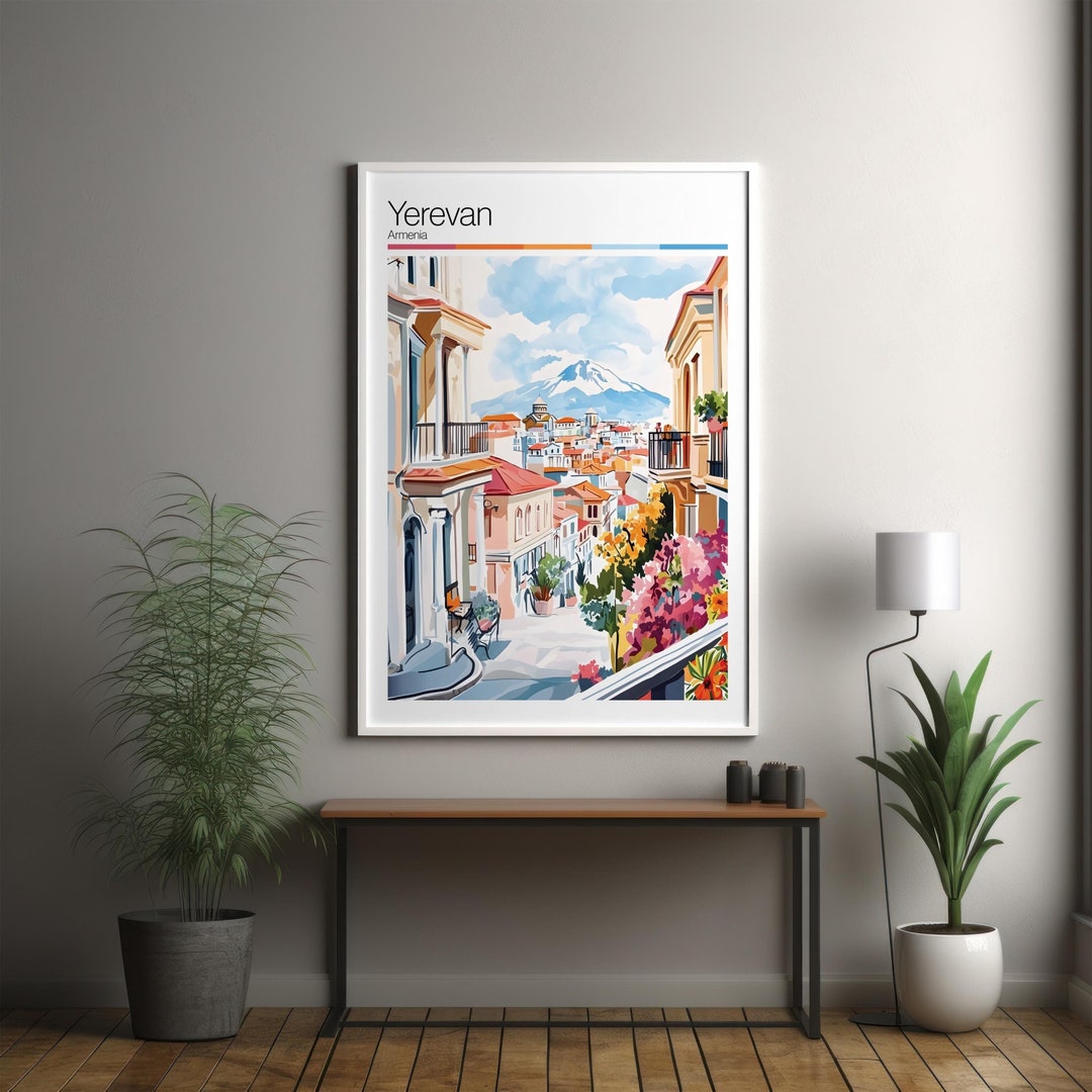 Yerevan Art Print - Yerevan Travel Poster / Armenia Wall Art Print ...