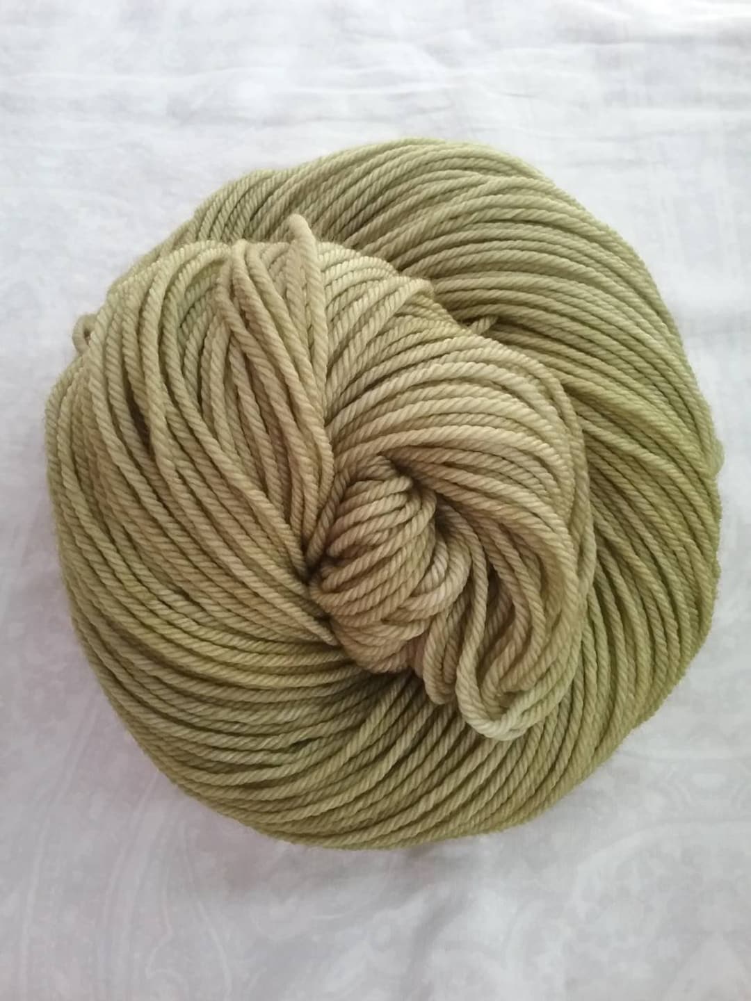 Kiwi (PRE-ORDER), Light Tonal Green, Hand-dyed Superwash Merino Worsted ...