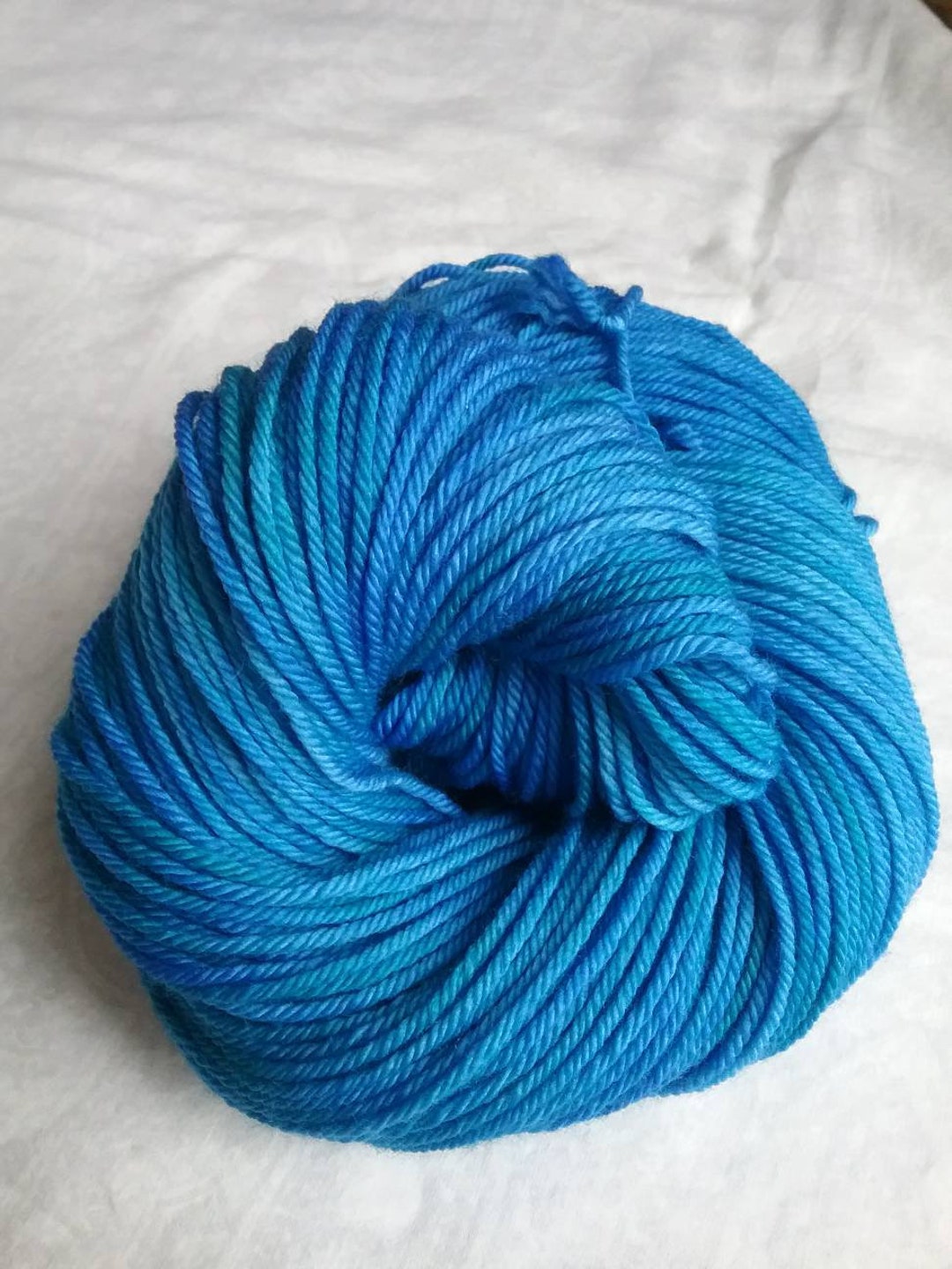 Biscayne Blue (PRE-ORDER), Rich Blue Semi-solid Hand-dyed Superwash ...